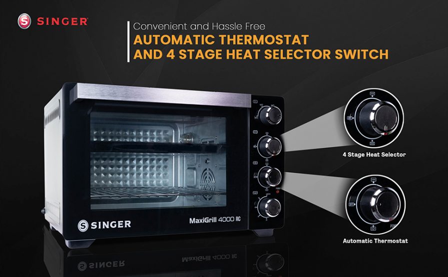SINGER MaxiGrill Oven Toaster Griller ( OTG 4000 RC ) 1600 Watts 40 Ltr ...
