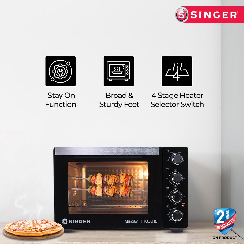 SINGER MaxiGrill Oven Toaster Griller ( OTG 4000 RC ) 1600 Watts 40 Ltr ...