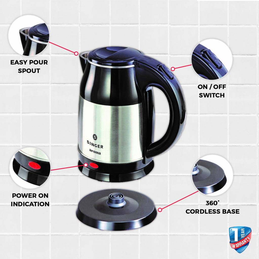 Buy Singer India's Electric Kettles -Aroma at Best Price