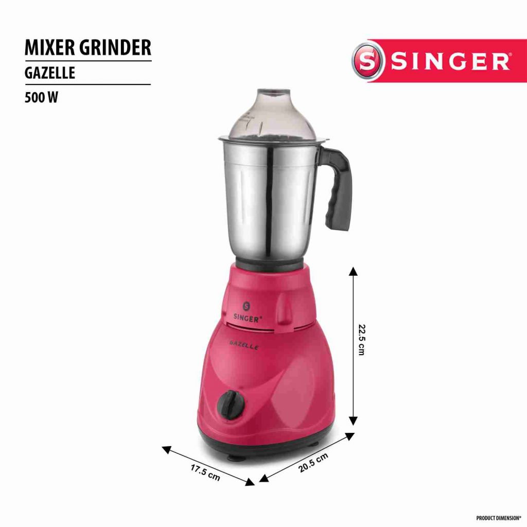 SINGER Gazelle Mixer Grinder - 500 Watt - Singer India