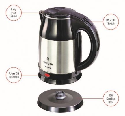 Buy Singer India's Electric Kettles -Aroma at Best Price