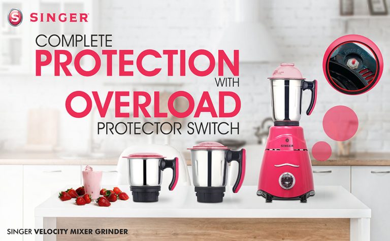 SINGER Velocity 550 Watt Mixer Grinder - Singer India