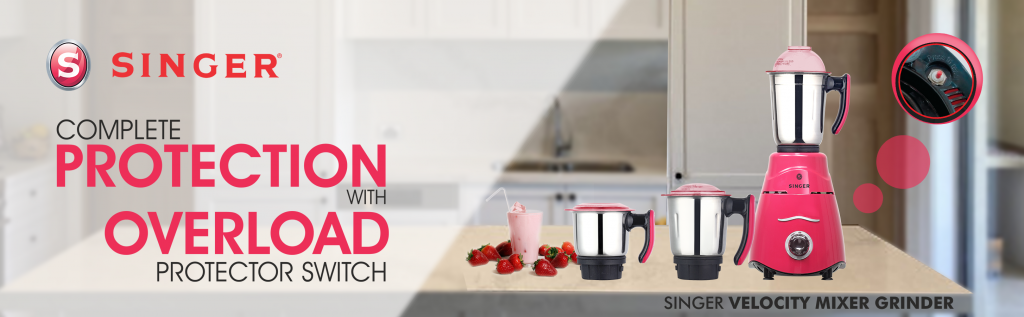 SINGER Velocity 550 Watt Mixer Grinder - Singer India