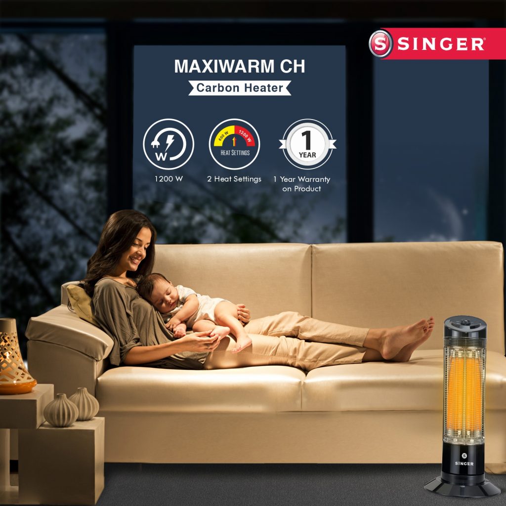 SINGER Maxiwarm Carbon Room Heater 1200 Watt - Singer India