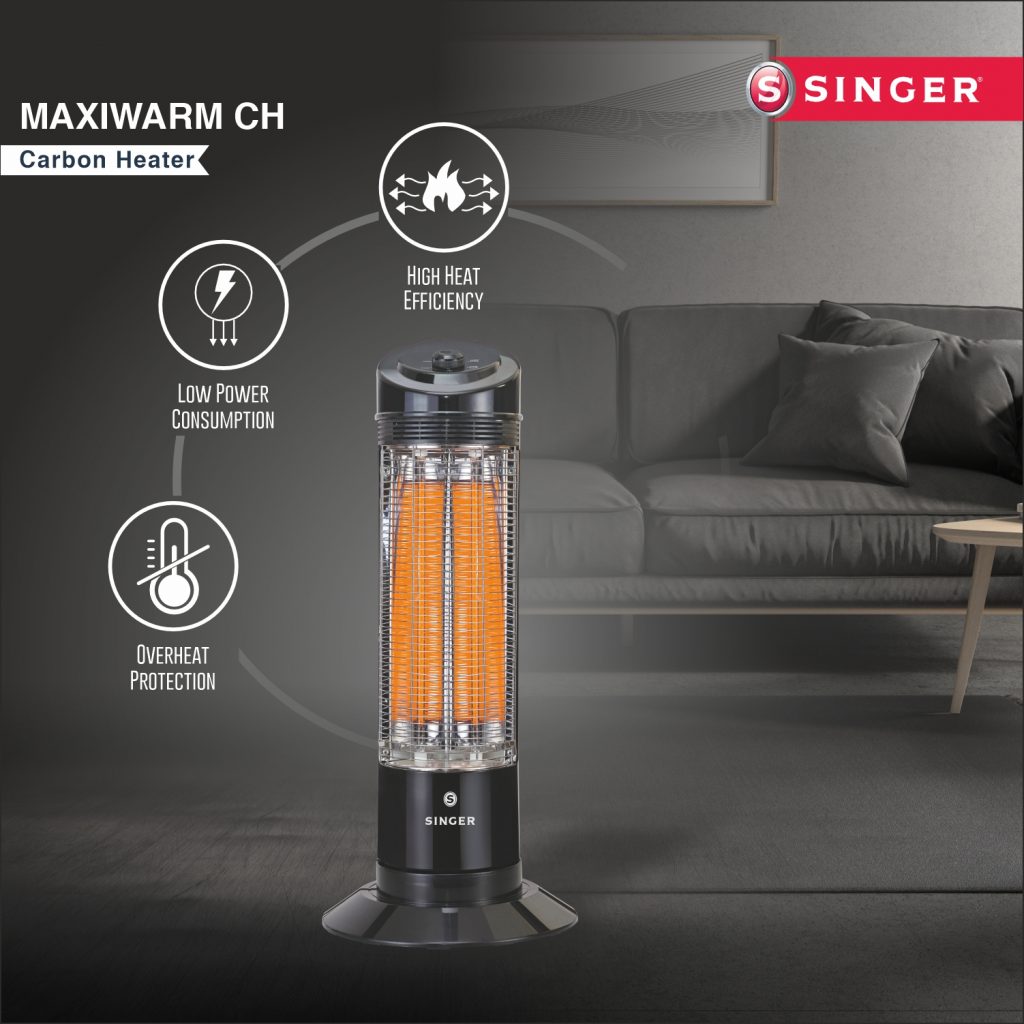 SINGER Maxiwarm Carbon Room Heater 1200 Watt - Singer India