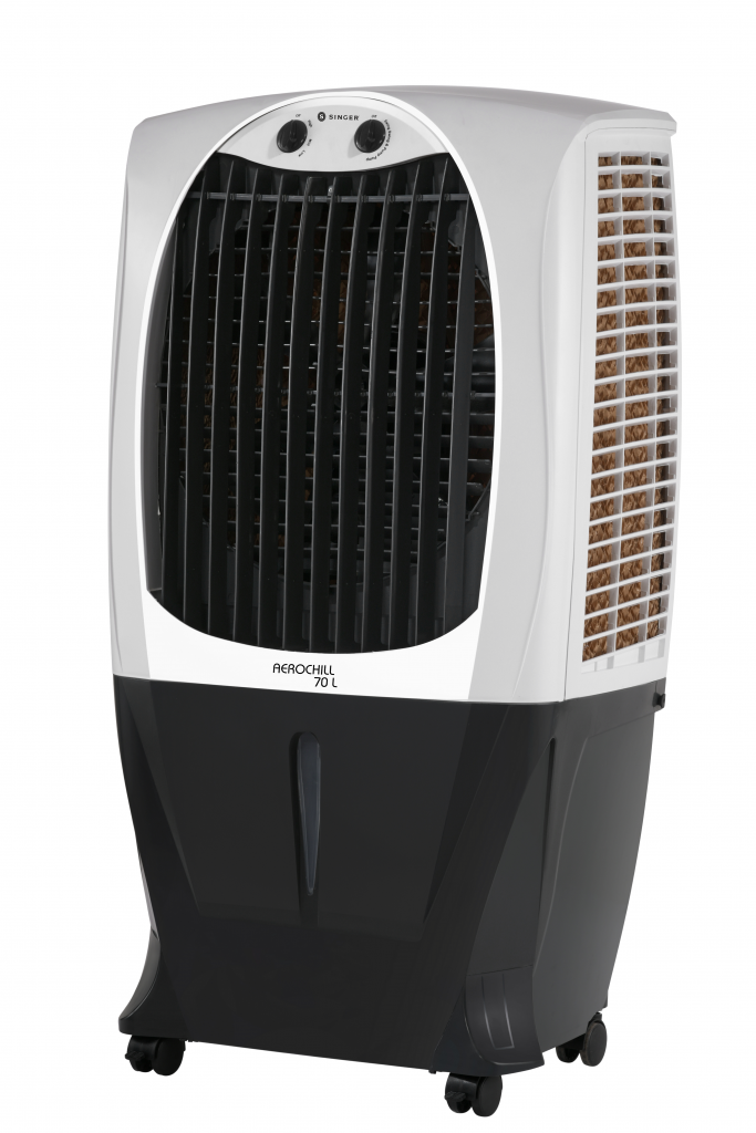 Singer Aerochill Room Cooler - 70 L ( Hight 1150 MM/ Width 400 MM/ Length 590 MM ) - Singer India