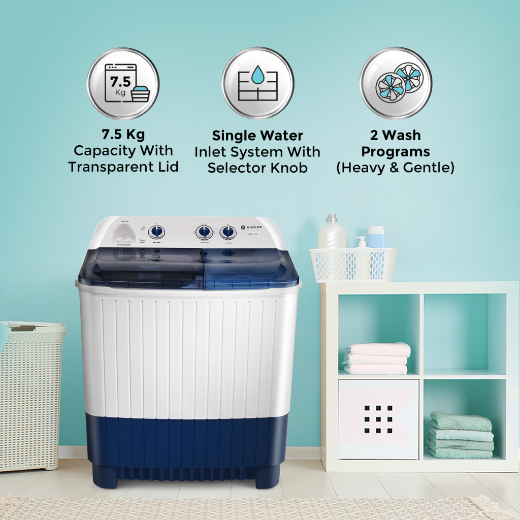 SINGER Maestro Ultima 7.5 KG Washing Machine Semi Automatic - Singer India