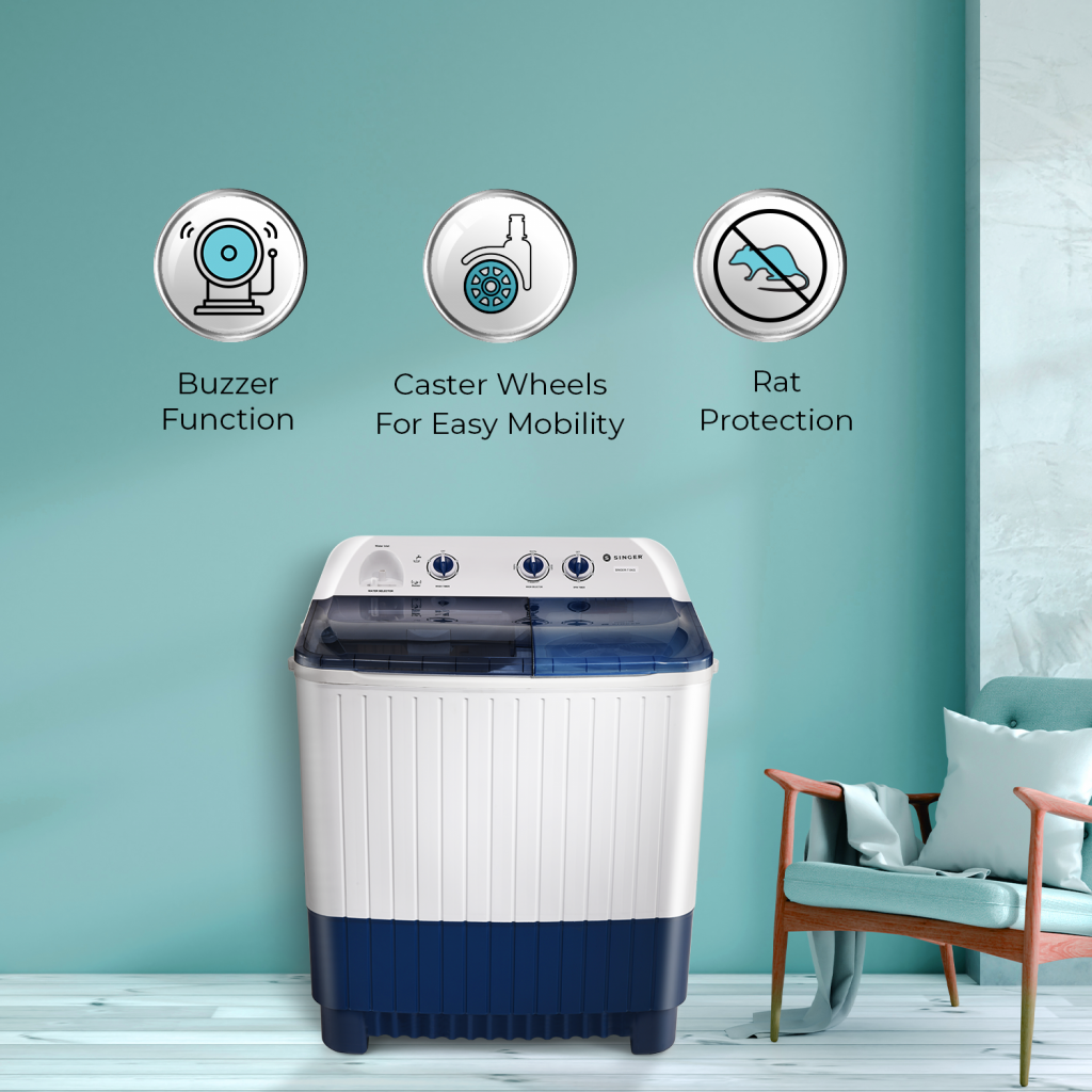 SINGER Maestro Ultima 7.5 KG Washing Machine Semi Automatic - Singer India