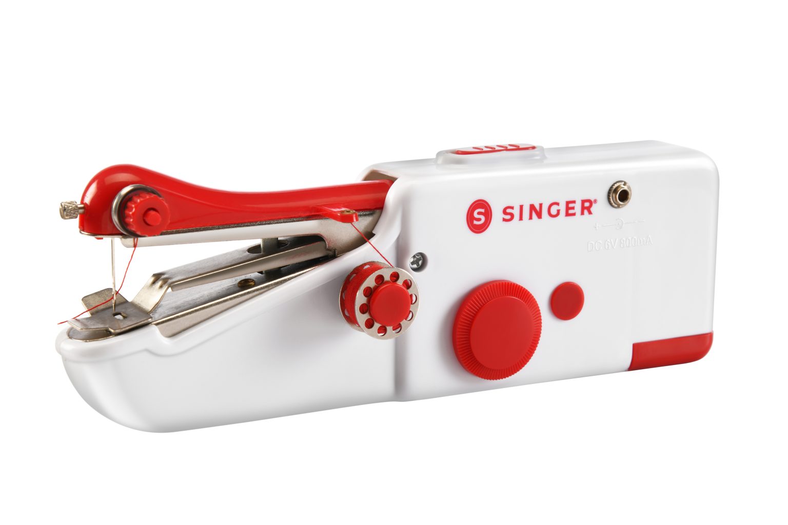 SINGER Handheld Stapler Sewing Machine -White, Red - ( Built-in ...