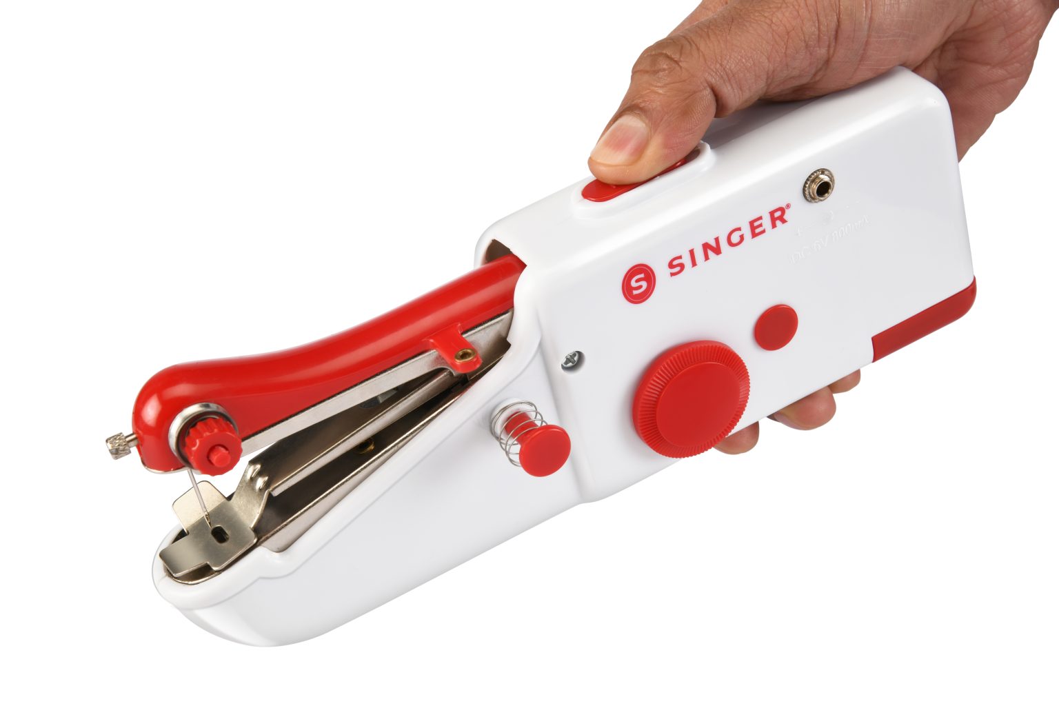 SINGER Handheld Stapler Sewing Machine -White, Red - ( Built-in ...